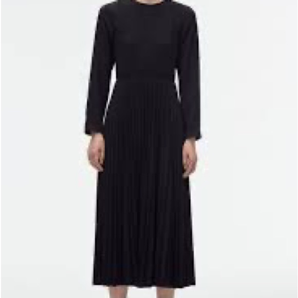 Zara | Dresses | Zara Black Pleated Midi Dress Large Nwt | Poshmark